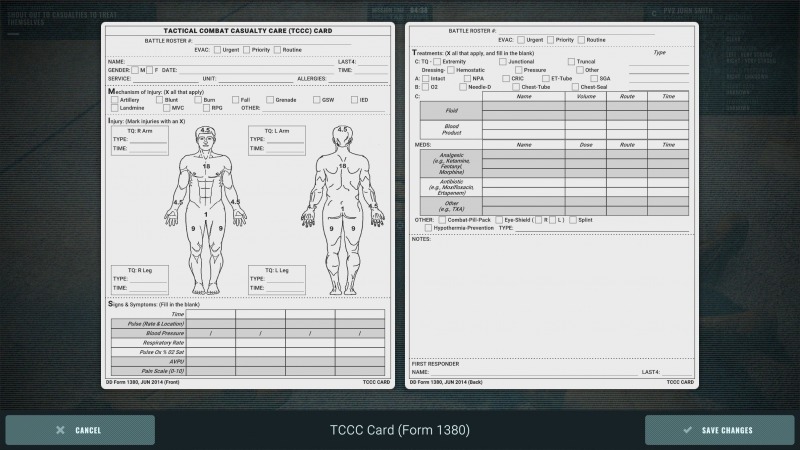 Tactical Combat Casualty Care Simulation (TC3Sim) - ECS